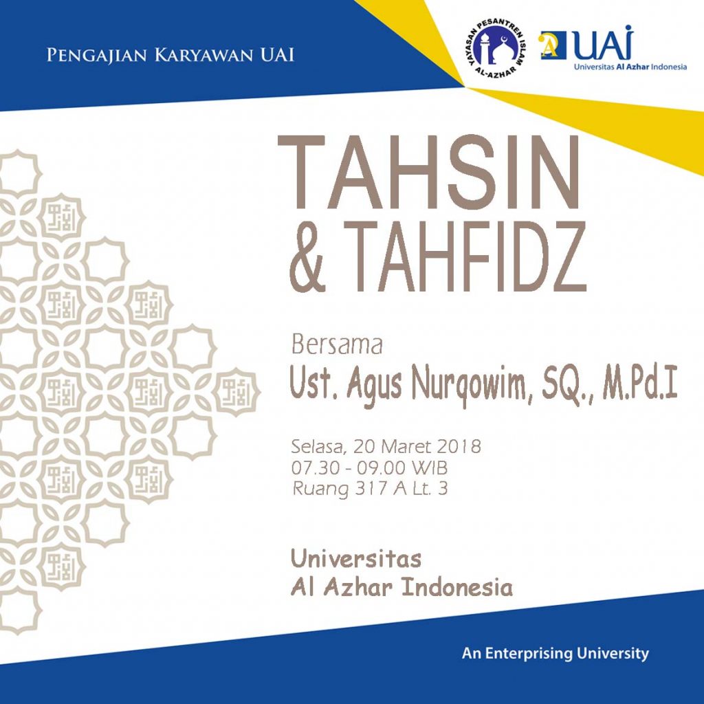 Undangan Pengajian Tahsin & Tahfiz Al Quran | Direktorat Sumber Daya Insani